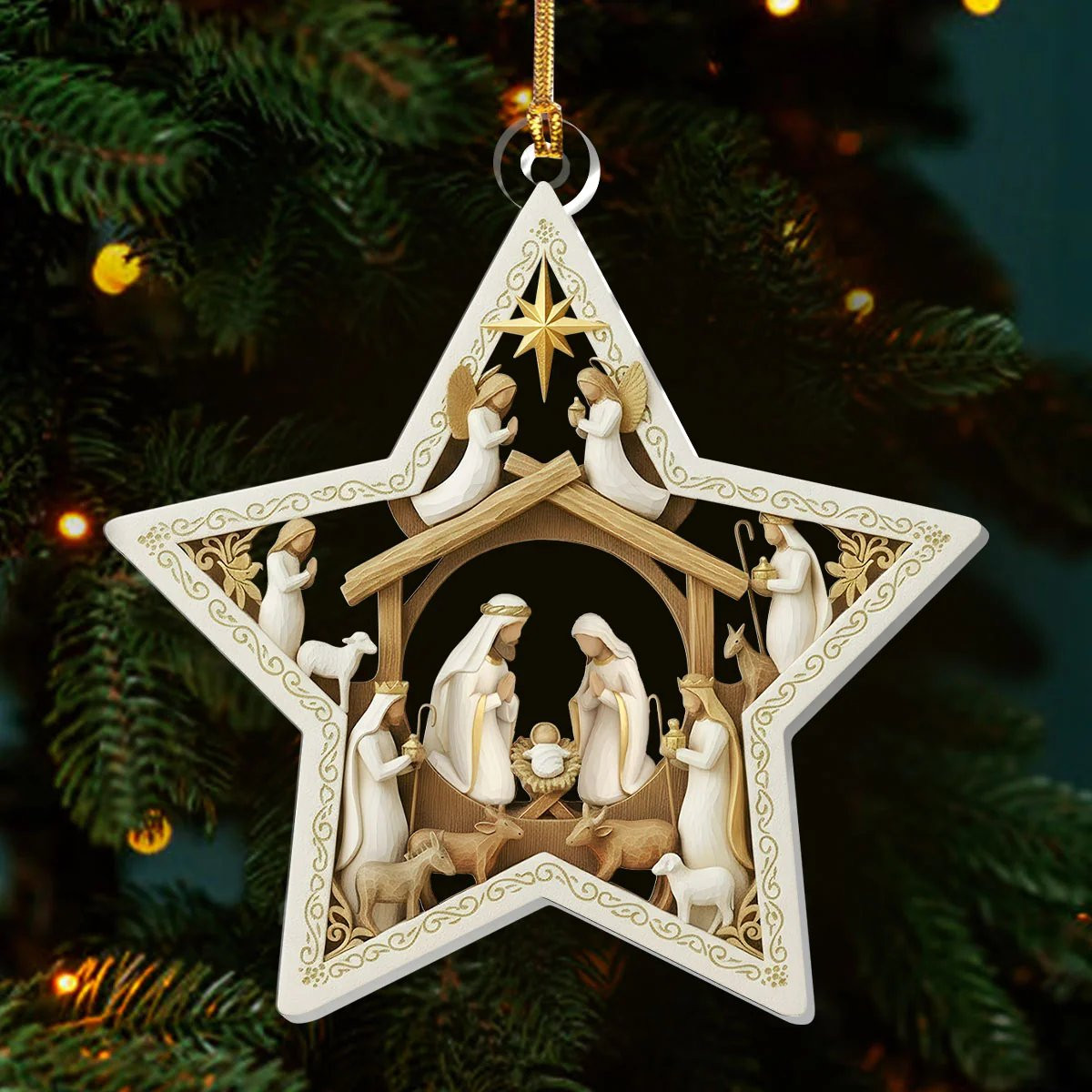 Upgraded Nativity Star Ornament Celebrate The True Meaning Of Christmas ...