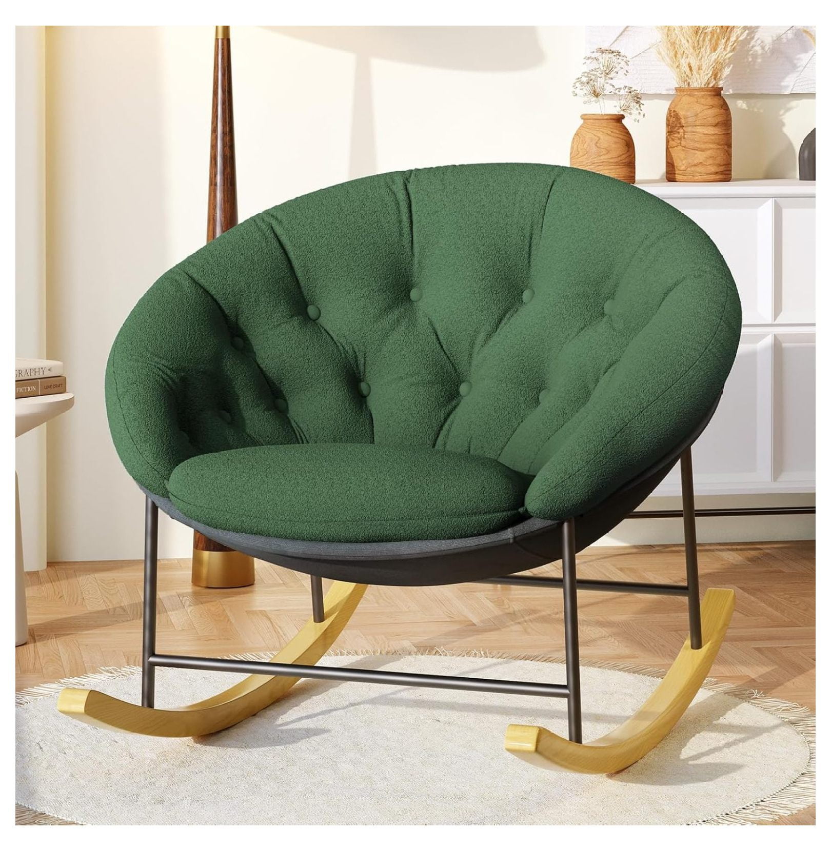 Upgraded Nursery Rocking Chairs, Modern Oversized Saucer Chairs with ...