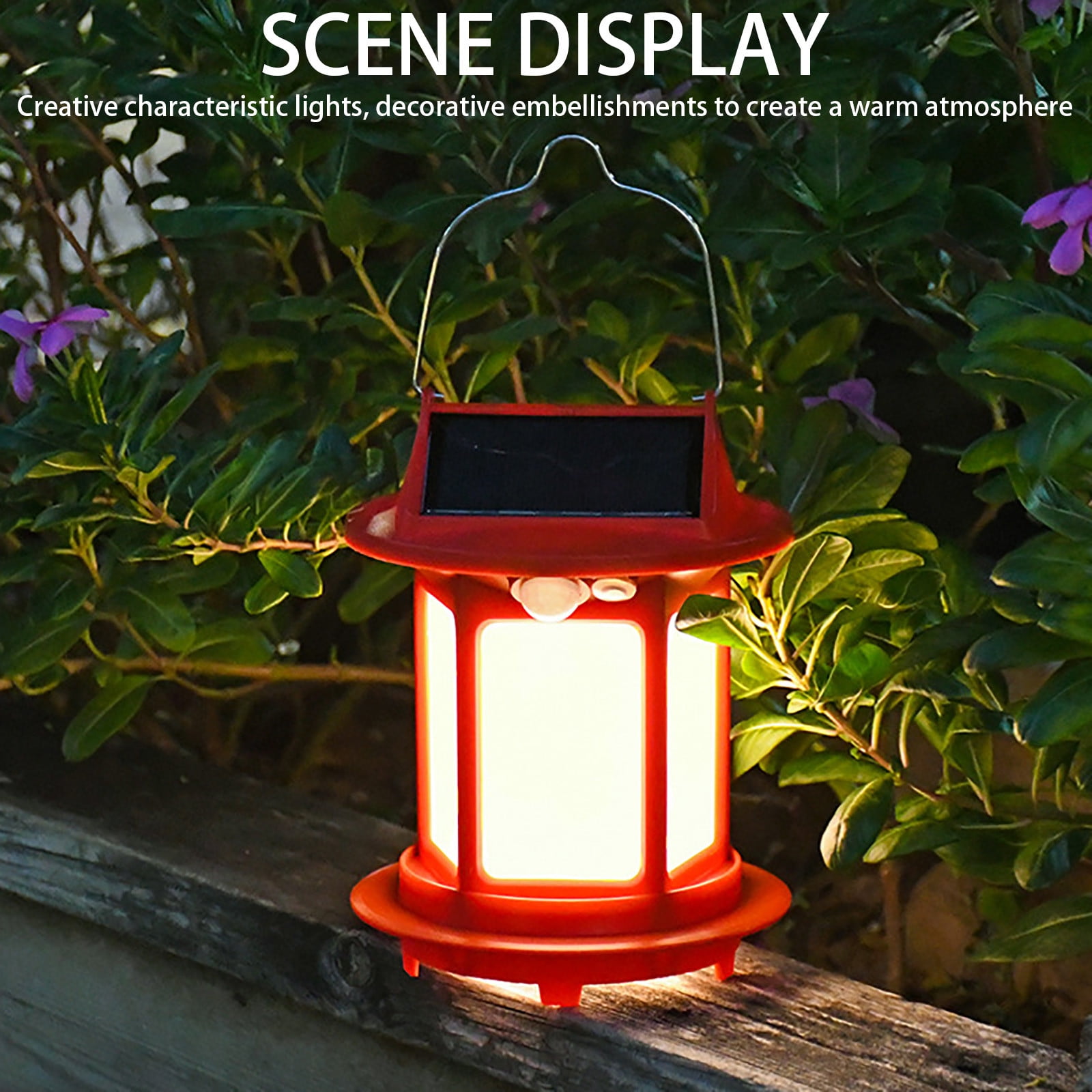 Upgraded Outdoor Garden Solar Handheld Hanging Lantern, Waterproof Mini ...
