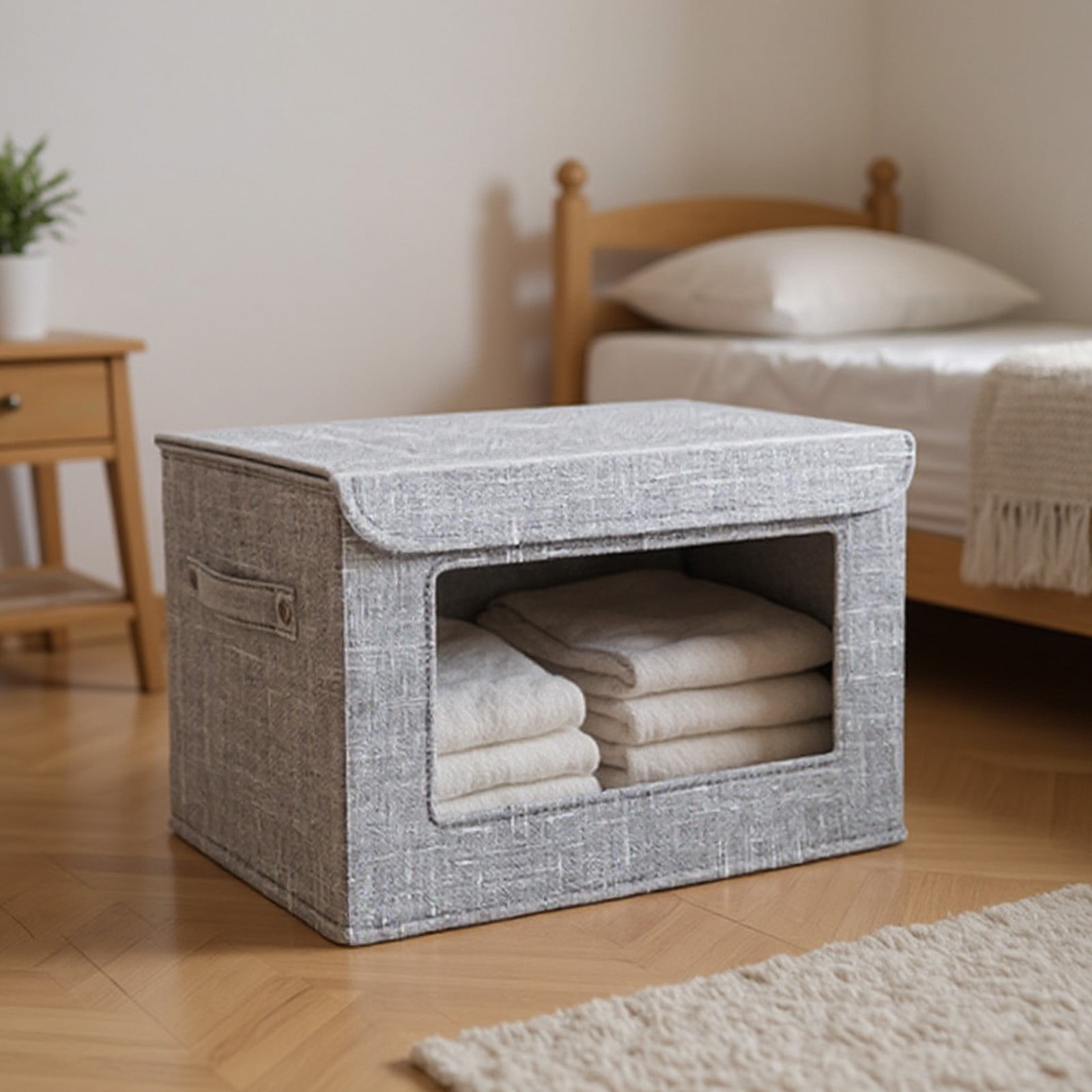 Upgraded PVC Front Window Visible Cottons And Linen Storage Box ...