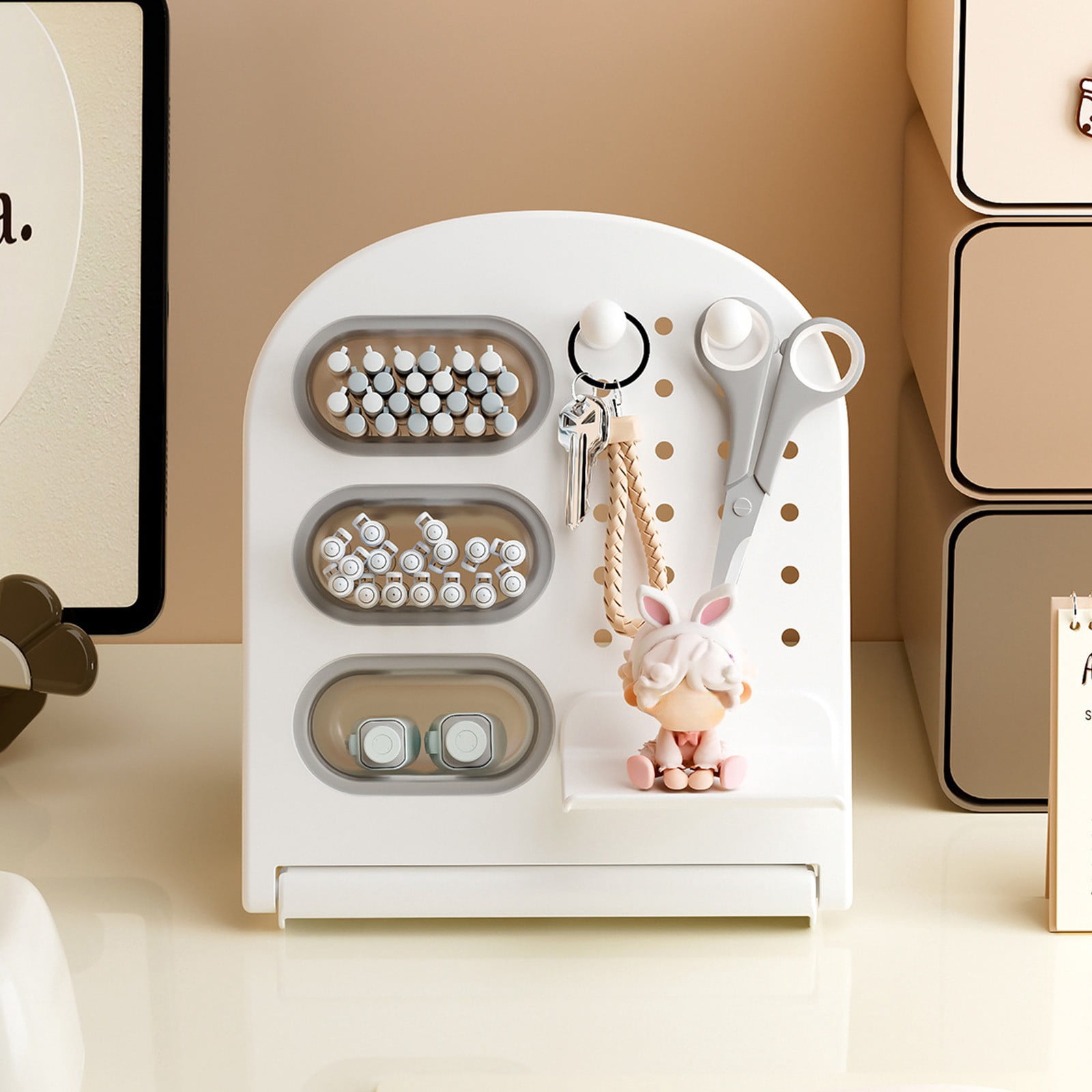 Upgraded Pegboard Slant Pen Holders Desk Organizer Foldable Large ...
