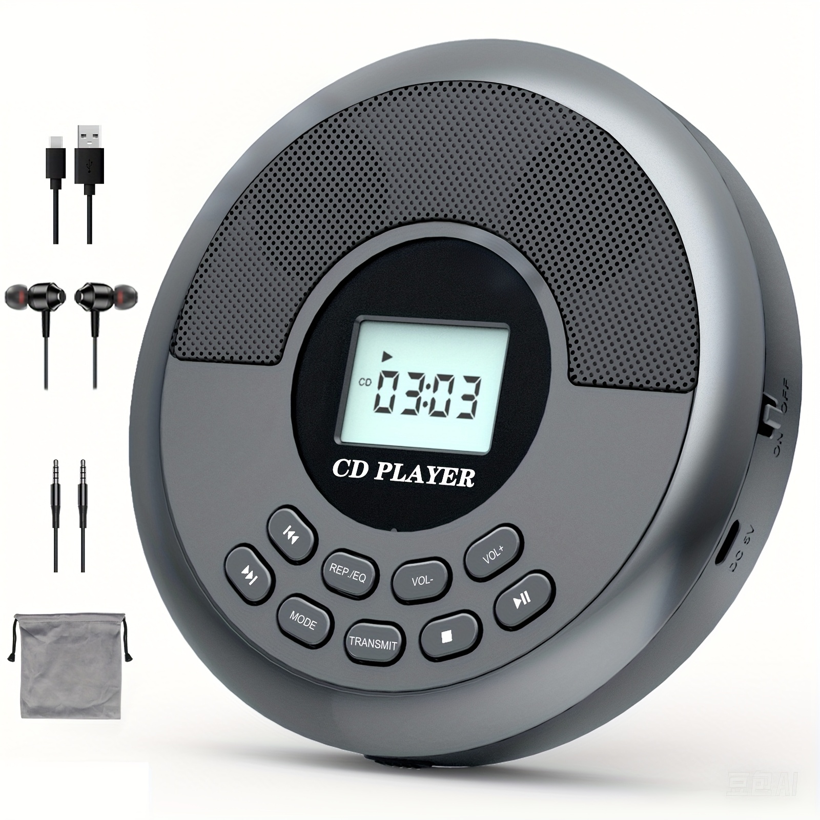 Upgraded Portable CD Player with BT 5.0 | Rechargeable CD Player with ...