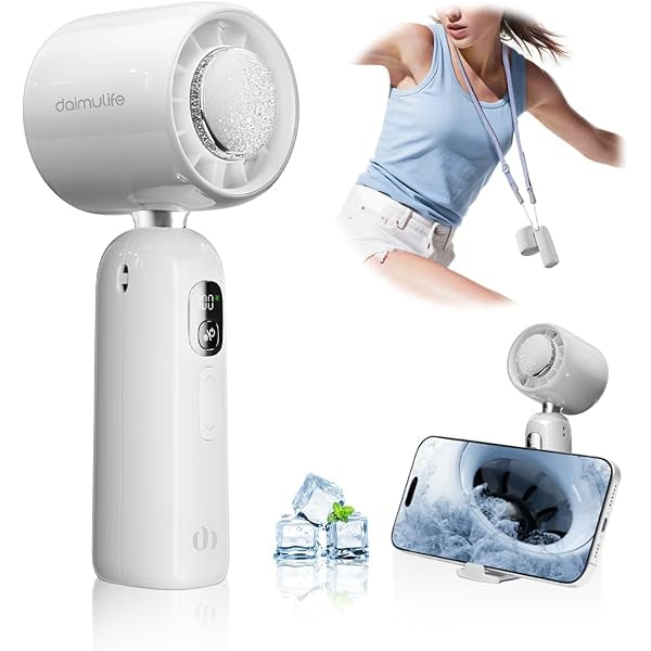 Upgraded Portable Handheld Turbo Fan with Ice Cooling, Rapid Cooling to ...