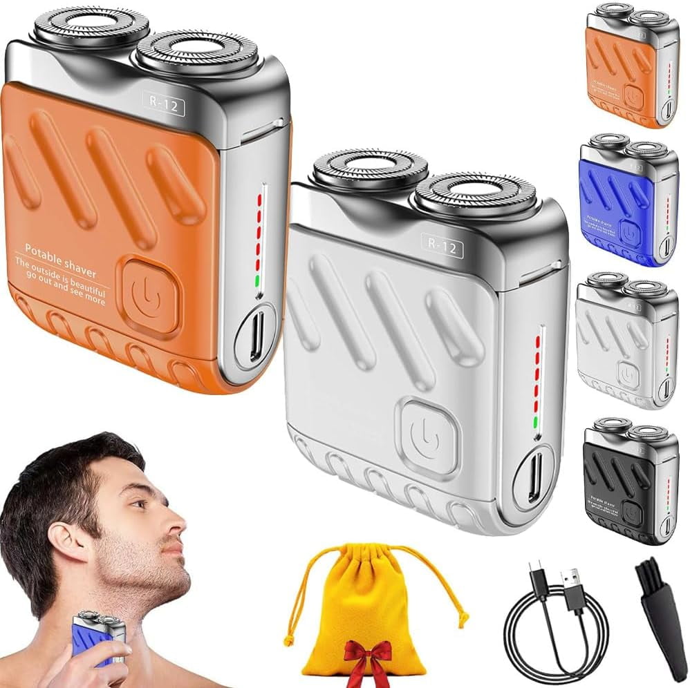 Upgraded Portable Rotary Dual Ring Electric Shaver for Men, Pportable ...