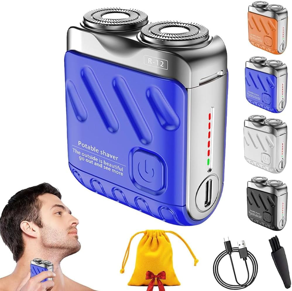 Upgraded Portable Rotary Dual Ring Electric Shaver for Men, Pportable ...