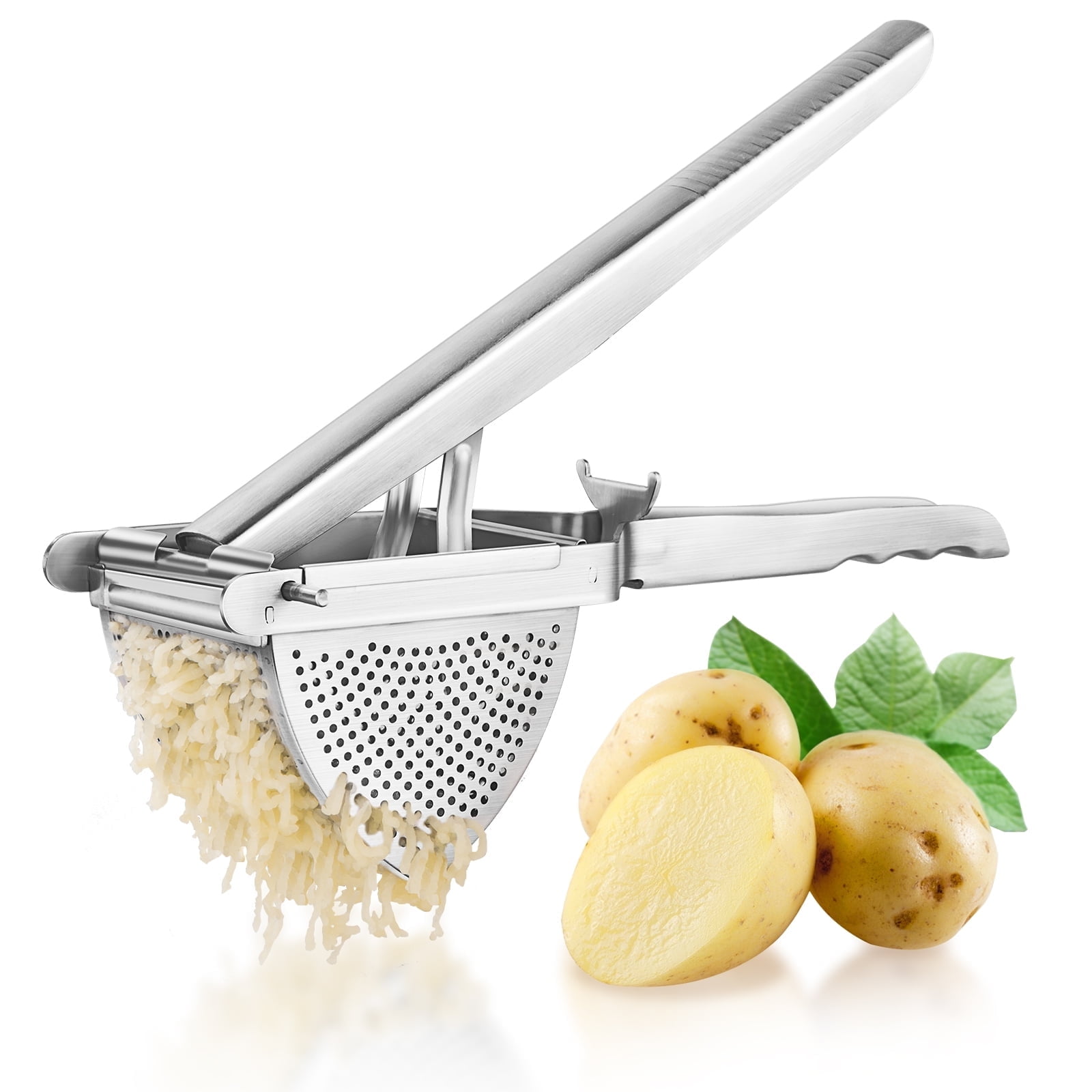 Upgraded Potato Ricer Stainless Steel, Heavy-Duty Potato Masher with ...