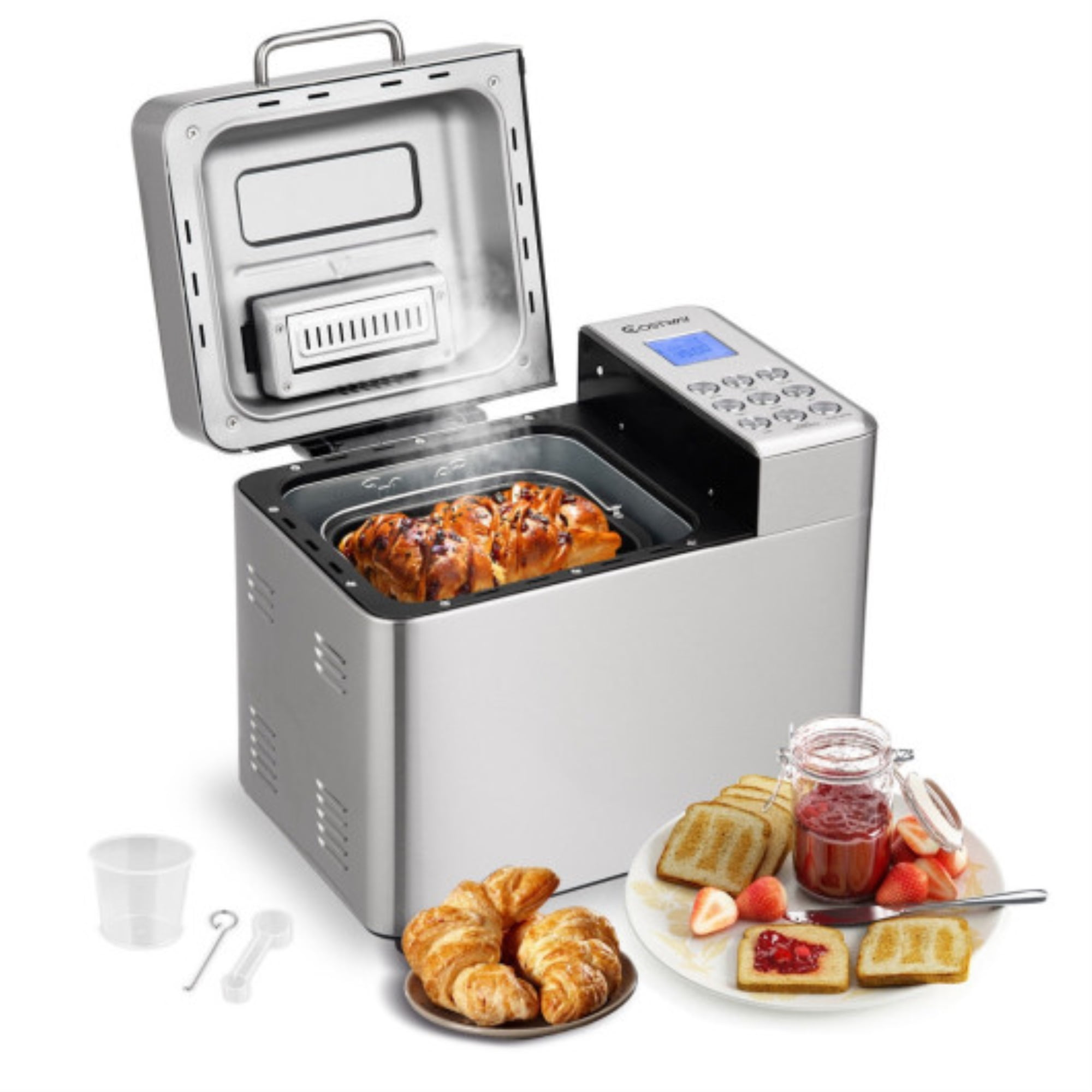 Upgraded Programmable Bread Maker: Simplify Baking with LCD Display ...