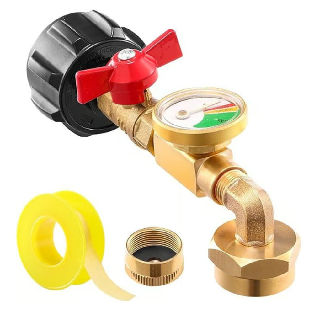 Upgraded Propane Refill Elbow Adapter with Gauge & Easy Control for 1Lb Tanks - Walmart.com