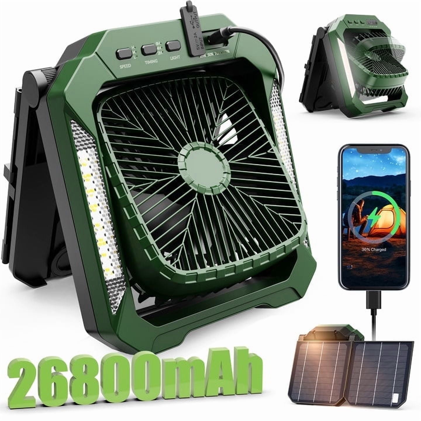 Free Shipping! Veubew Camping Fan with LED Lantern, 26800mAh Portable ...
