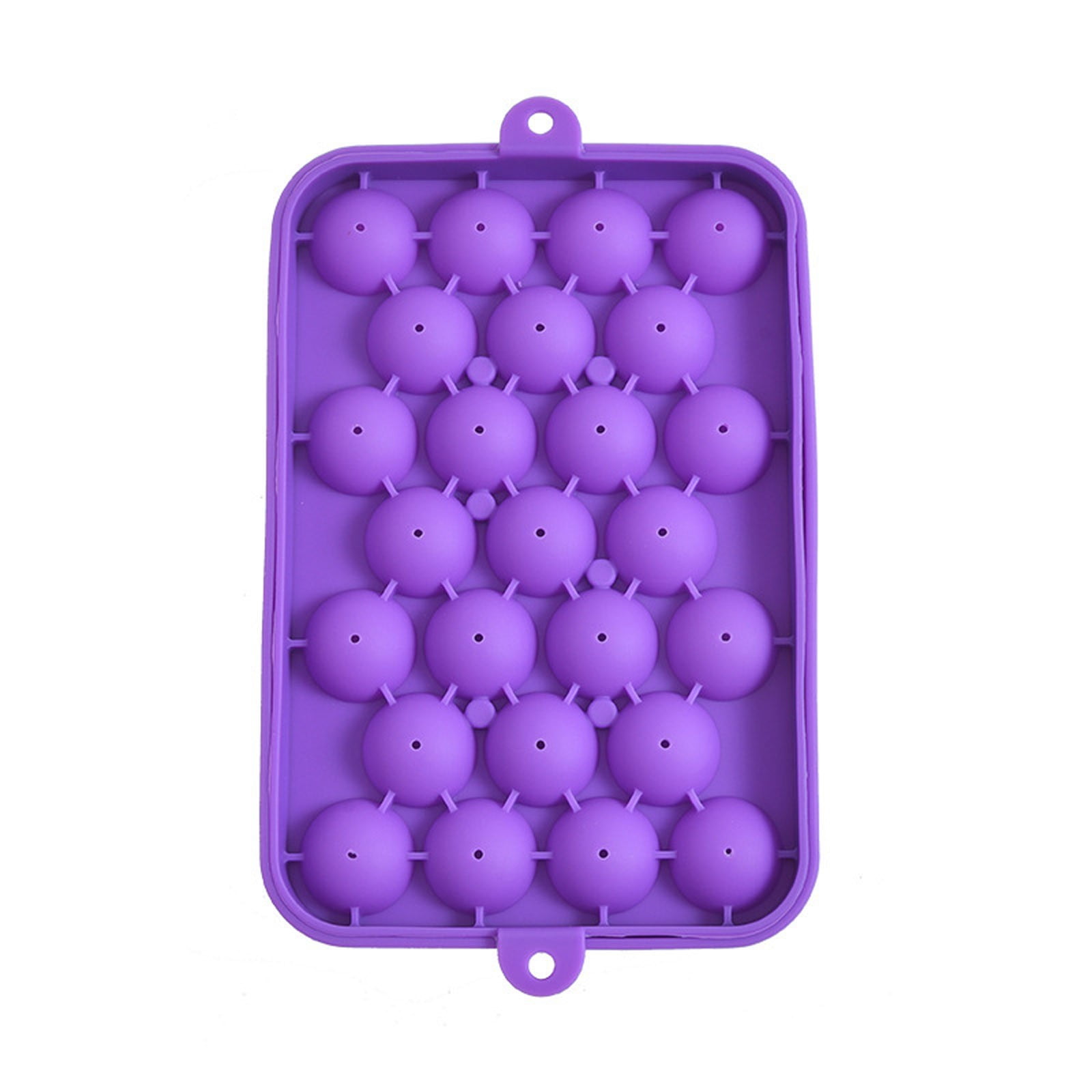 Upgraded Purple Silicone Ice Ball Mold with Lid, Round Ice Cube Tray ...