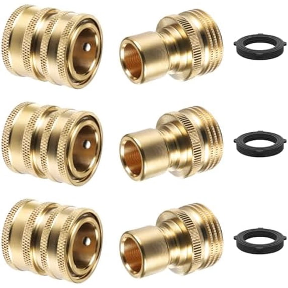 Upgraded Quick Connect Hose Fittings, 3/4 Inch Garden Hose Quick ...