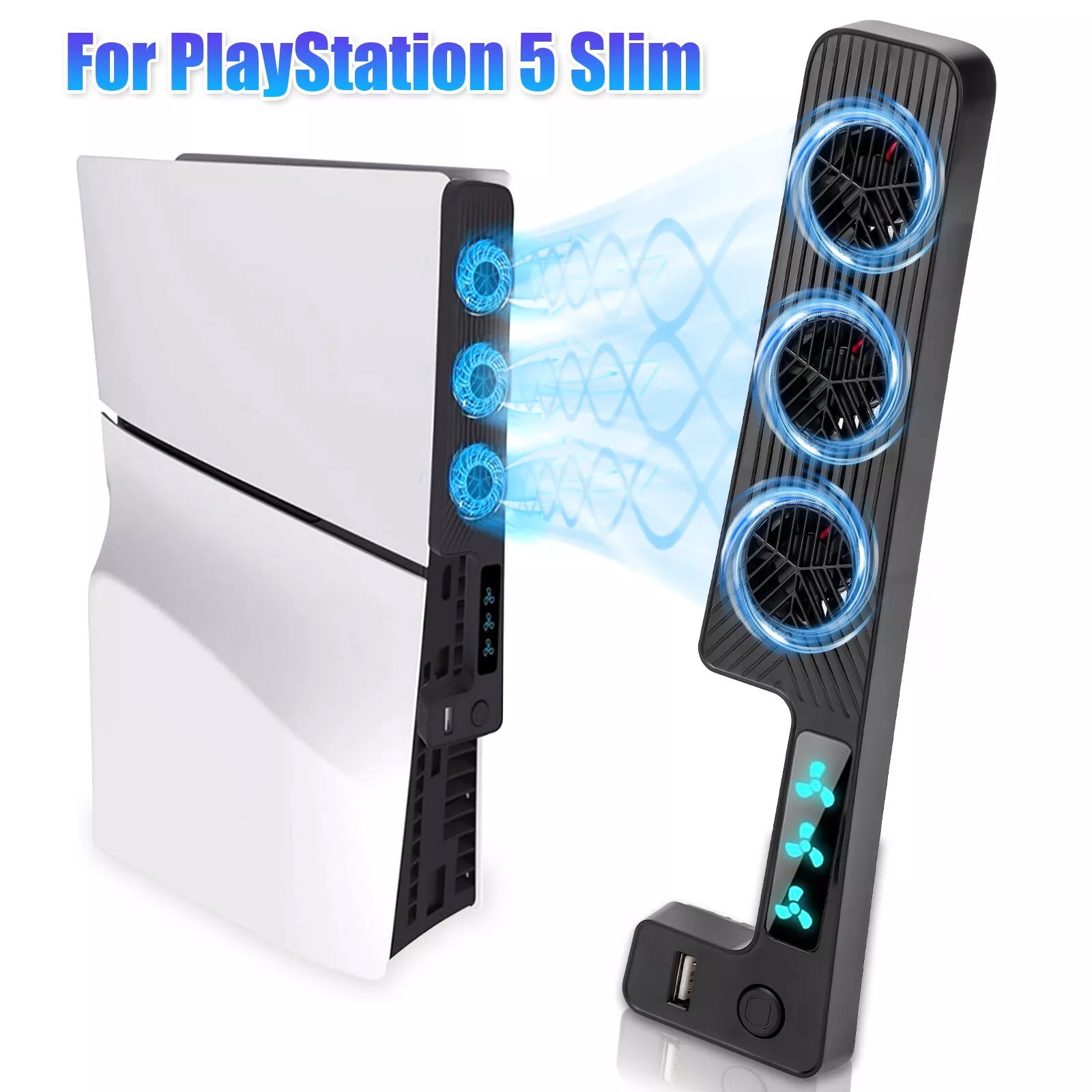 Upgraded Quiet Cooler Fan Cooling Accessories for PS5 Slim Disc/Digital ...