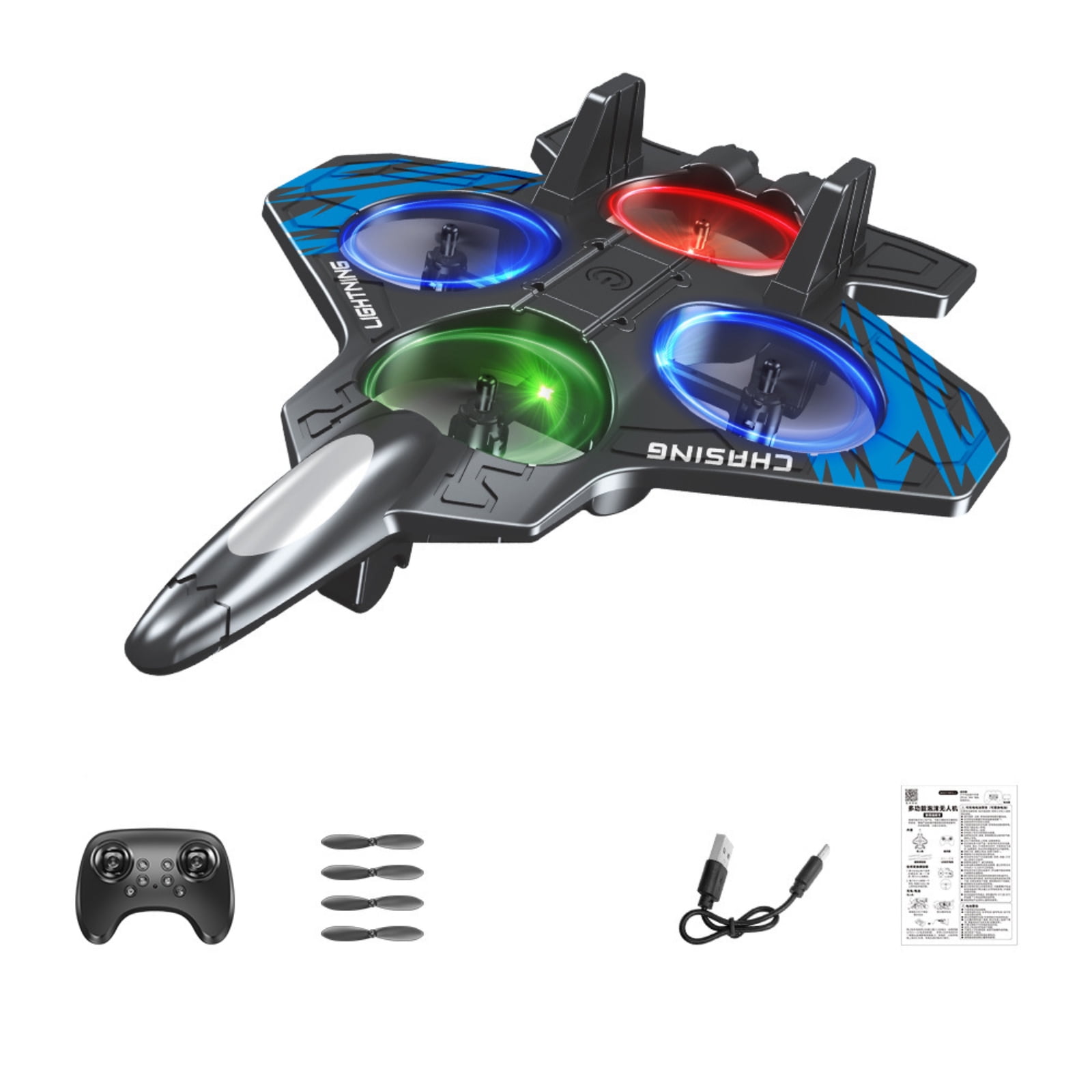 Upgraded RC Jet-RC Stunt Fighter Jet Toy with 360° Flips & LED Lights ...