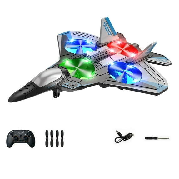 Upgraded RC Jet-RC Stunt Fighter Jet Toy with 360° Flips & LED Lights ...
