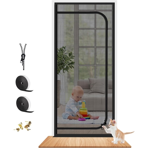 Upgraded Reinforced Pet Screen Door Thickened Cat Resistant Mesh Screen ...