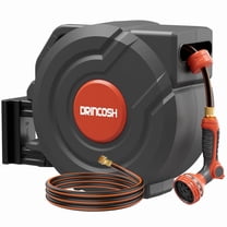 Relhost Retractable Garden Hose Reel 65 ft x 1/2 in, Heavy Duty Hose ...
