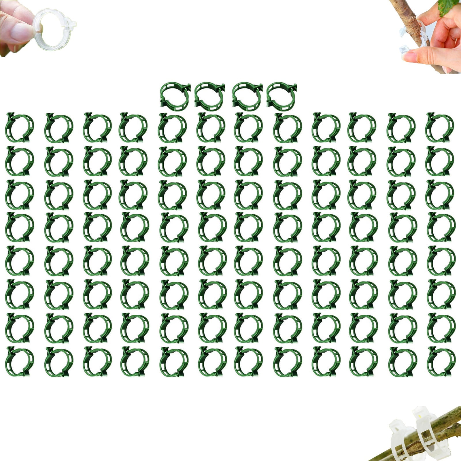 Upgraded Reusable Plant Support Clips Secure Plastic Garden Trellis ...