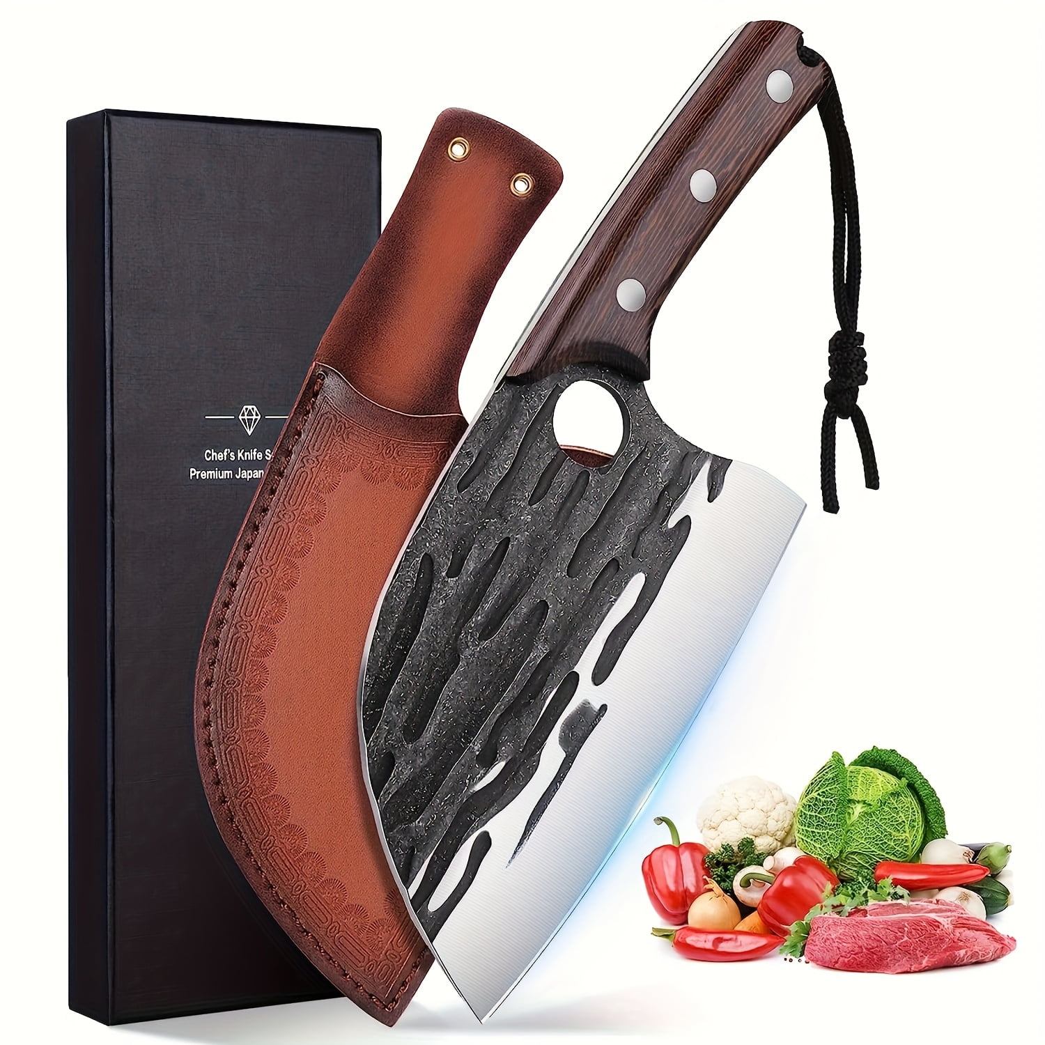 Upgraded Serbian Chef Knife Meat Cleaver Knife For Meat Cutting Forged ...
