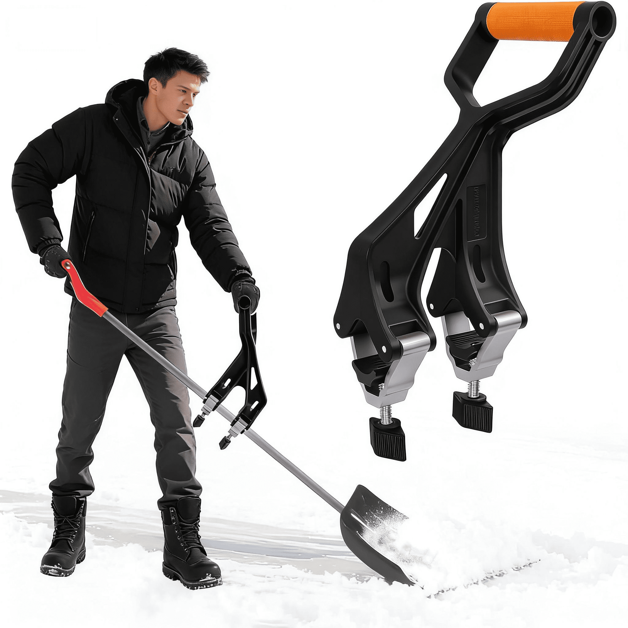 Upgraded Shovel Handle Extension, Ergonomic Snow Shovel Handle ...