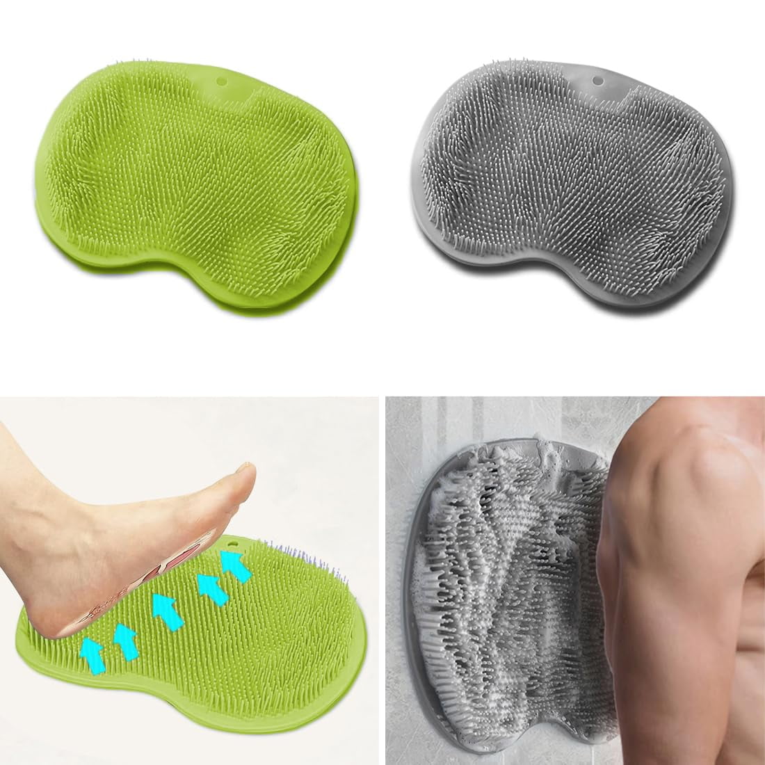 Upgraded Silicone Massage Bath Mat, 2026 New Shower Foot Scrubber Mat ...