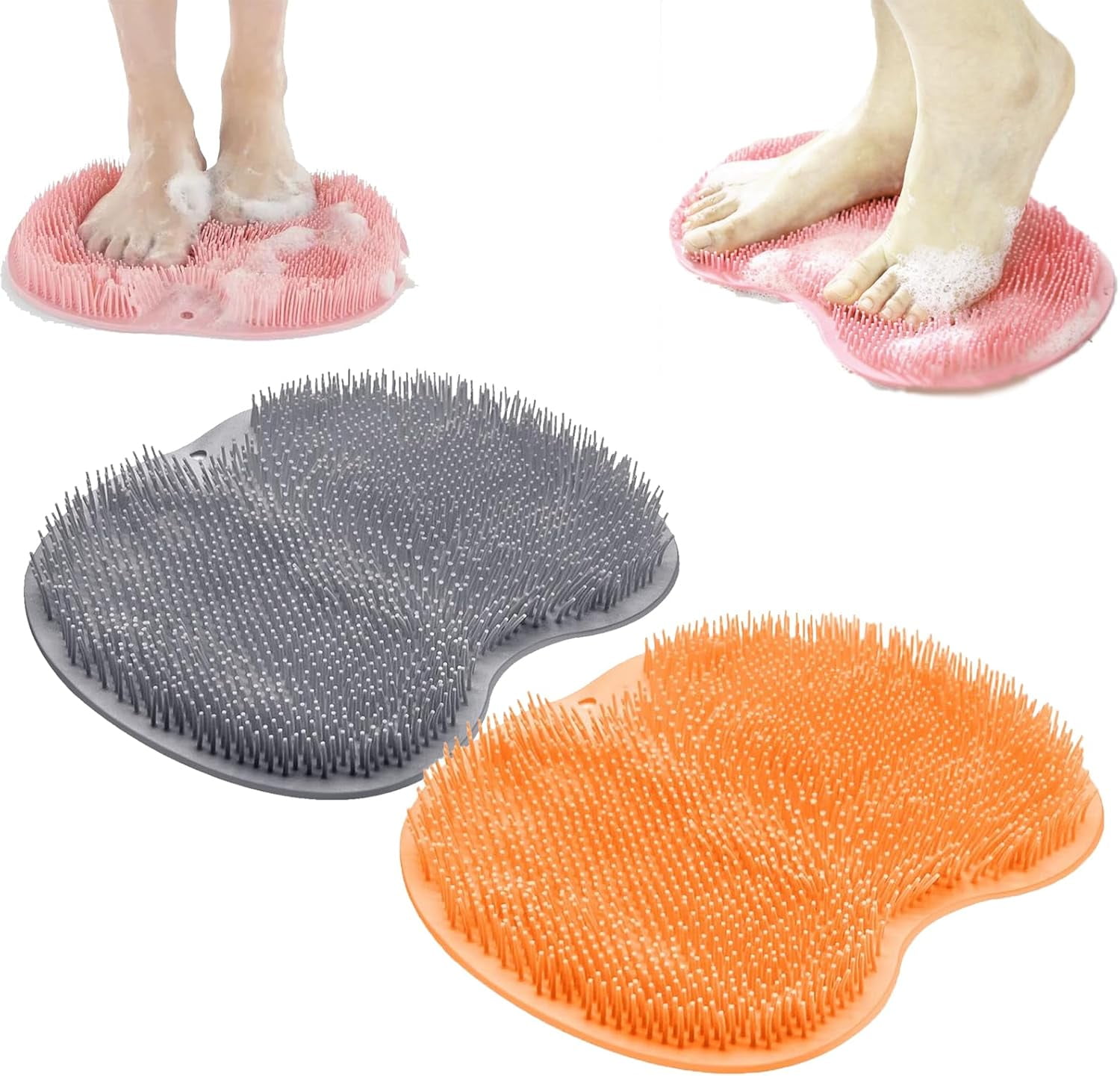 Upgraded Silicone Massage Bath Mat with 520 Bristles & 42 Suction Cups ...