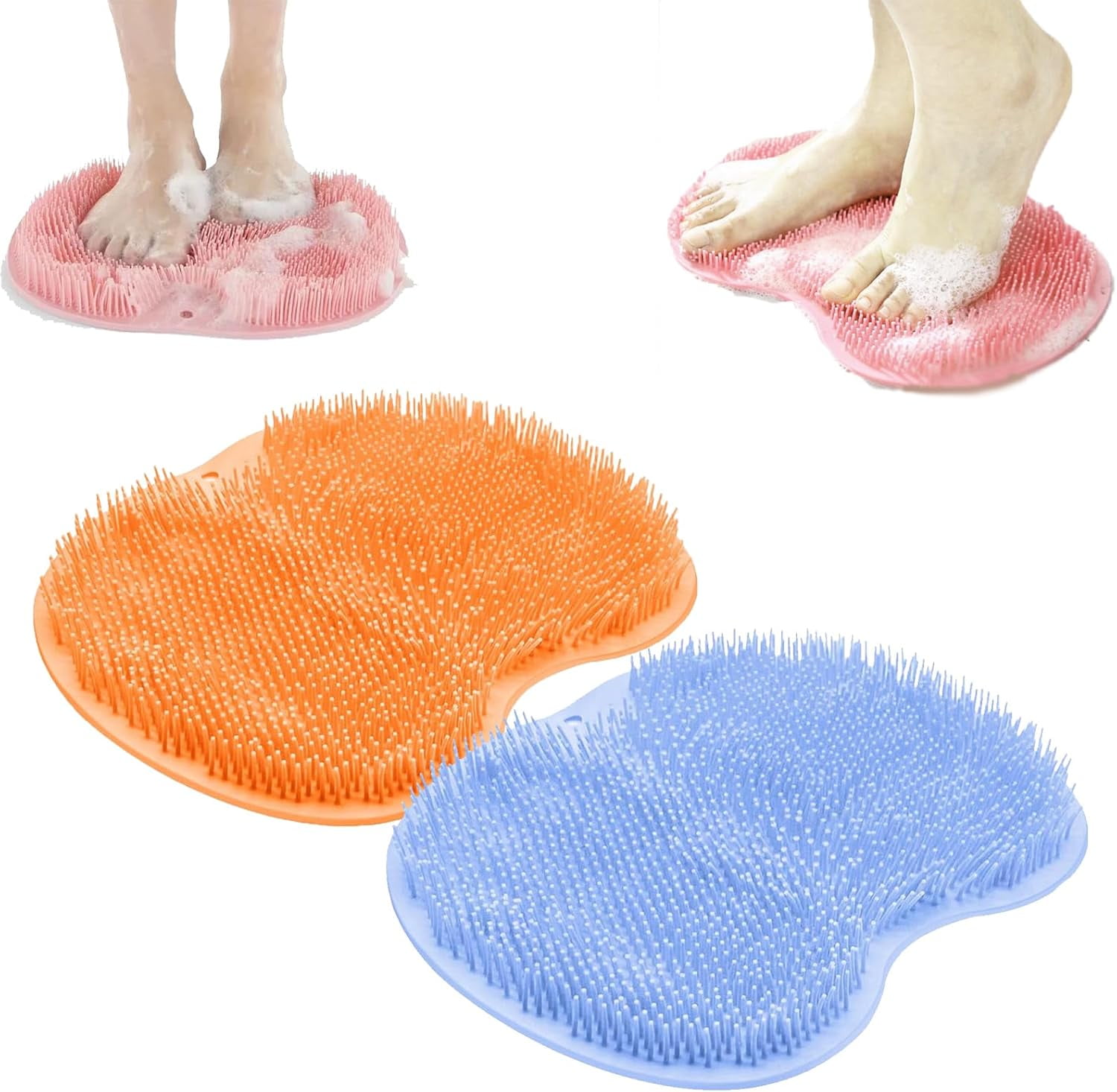 Upgraded Silicone Massage Bath Mat with 520 Bristles & 42 Suction Cups ...