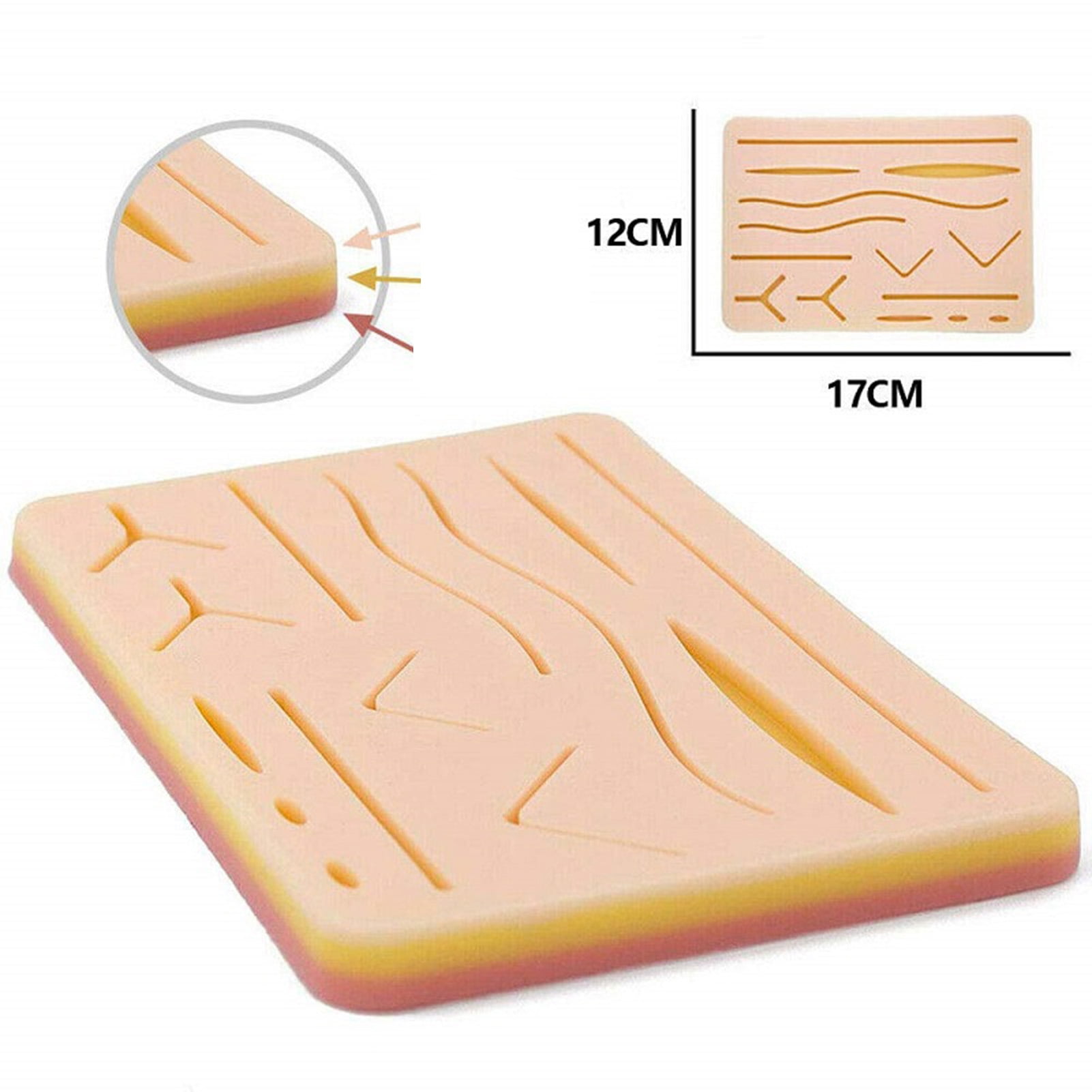 Upgraded Silicone Suture Pad, Skin-Like Effect, Suitable for Medical and Veterinary Students, 3 ...