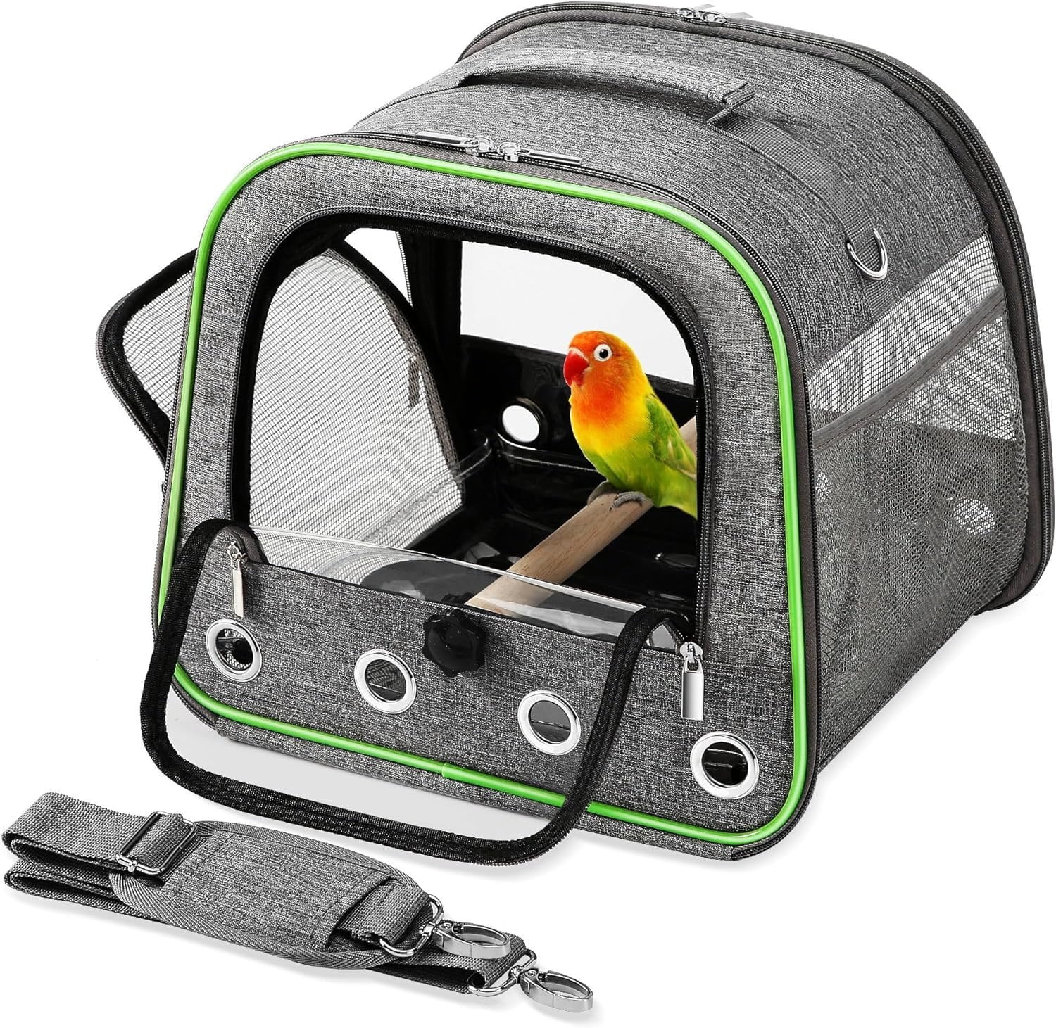 Upgraded Small Bird Carrier, Lightweight and Portable Travel Bird Cage ...
