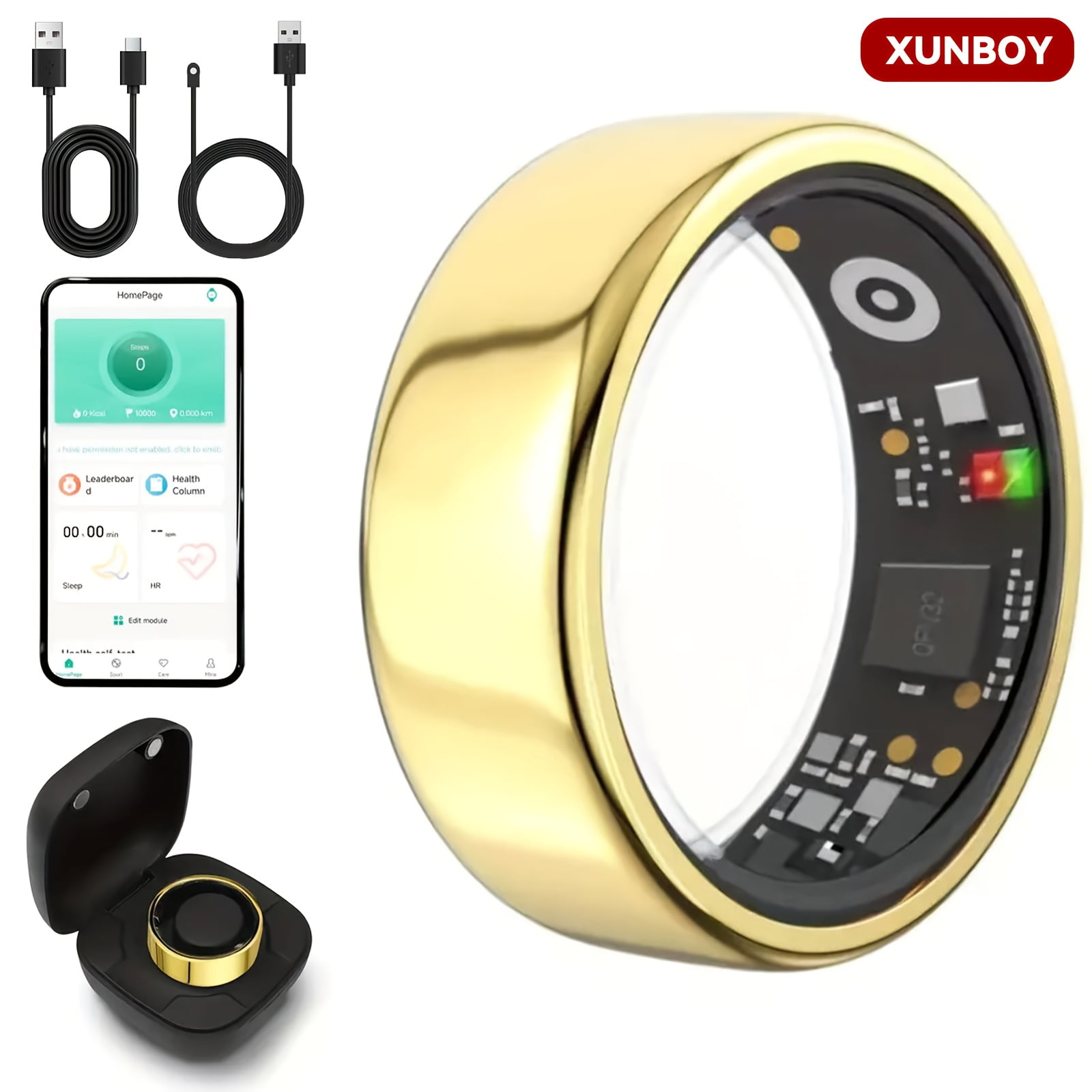 Upgraded Smart Ring with Charging – IP68 Waterproof Fitness Tracker ...
