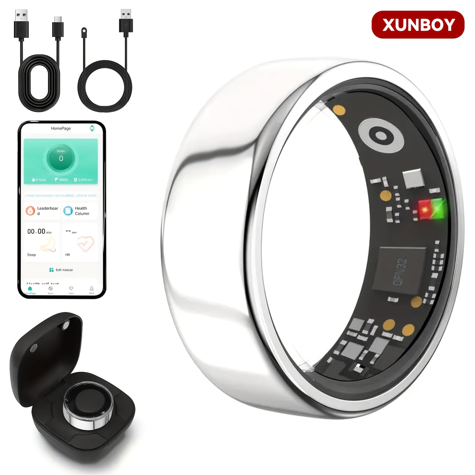 Upgraded Smart Ring | Fitness Tracker with Charging Case, IP68 ...