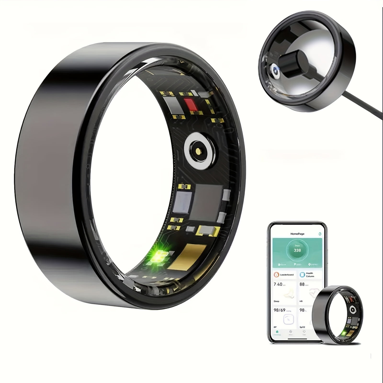 Upgraded Smart Ring - Real-Time Health & Fitness Tracker, Multi-Mode ...