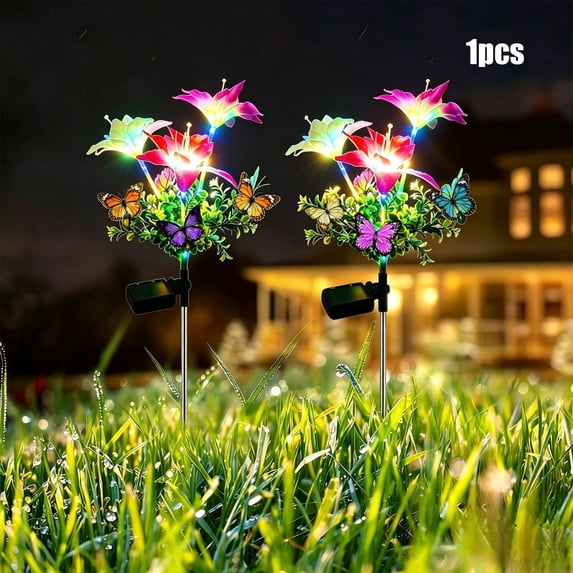 Upgraded Solar Powered LED Flower Lamp, Realistic Sunflower Design ...