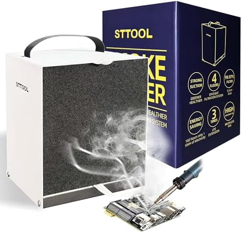 Upgraded Solder Fume Extractor, Strong Suction Force Smoke Air Purifier ...