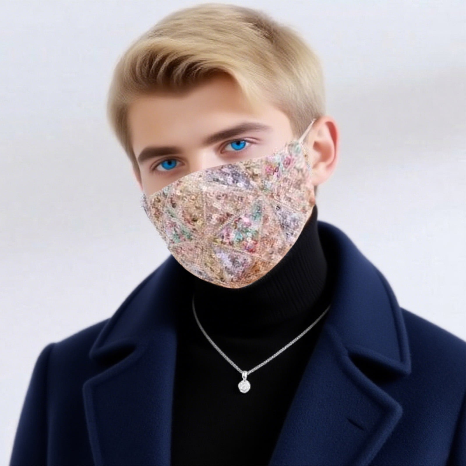 Upgraded Sparkly Sequin Face Cover Glitter Flannel Sequins Masc ...