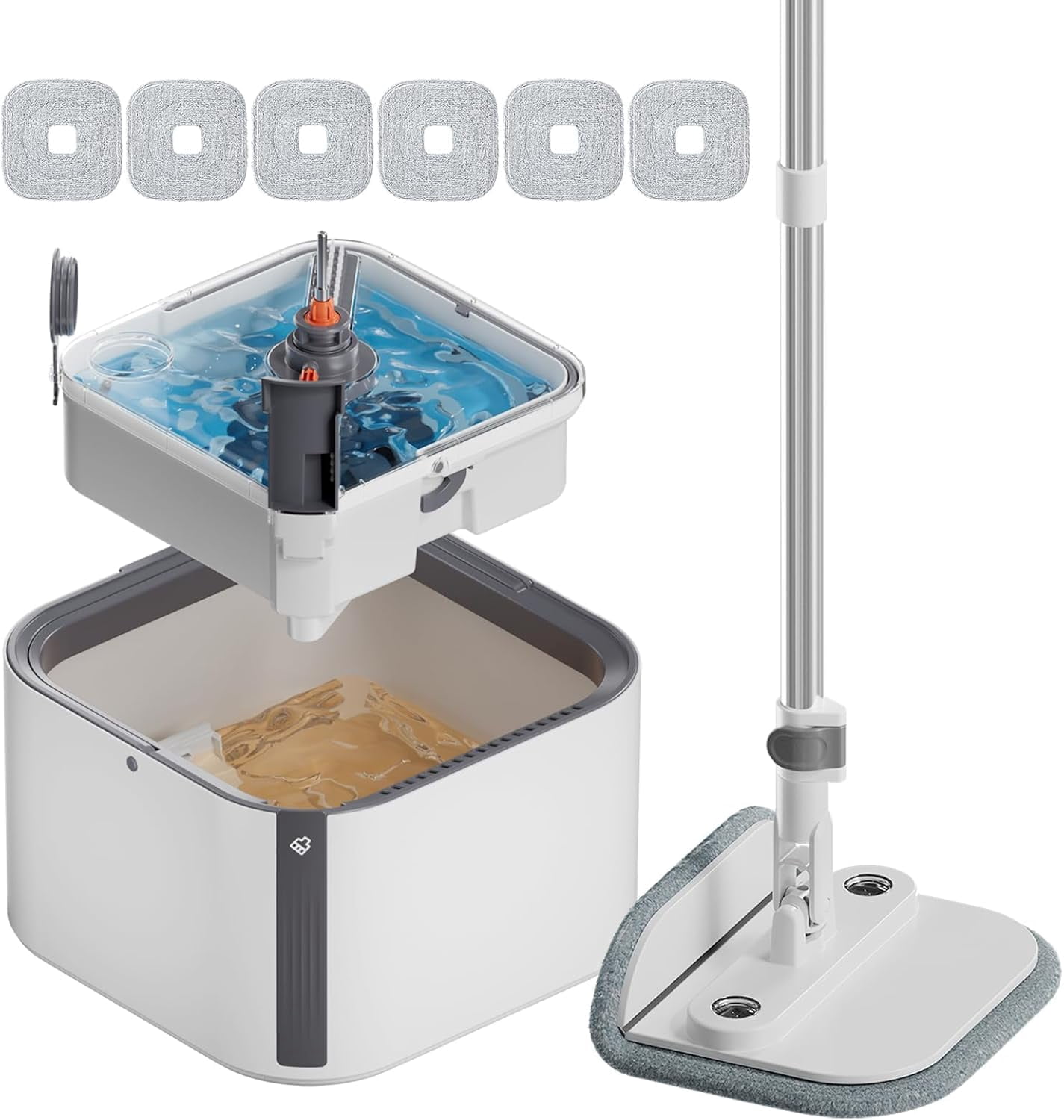 Upgraded Spin Mop and Bucket Set, Separate Clean and Dirty Water System ...