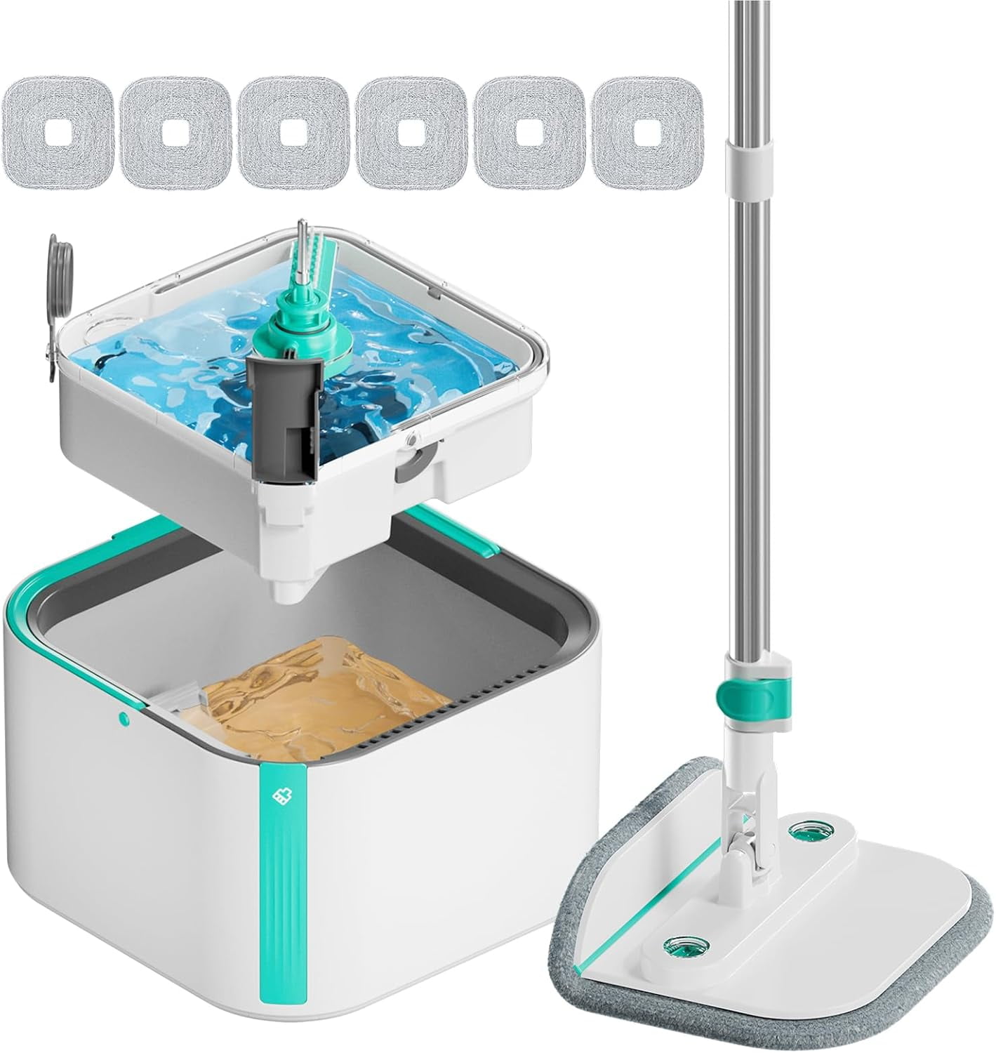 Upgraded Spin Mop and Bucket System Set, Self Separate Clean and Dirty ...