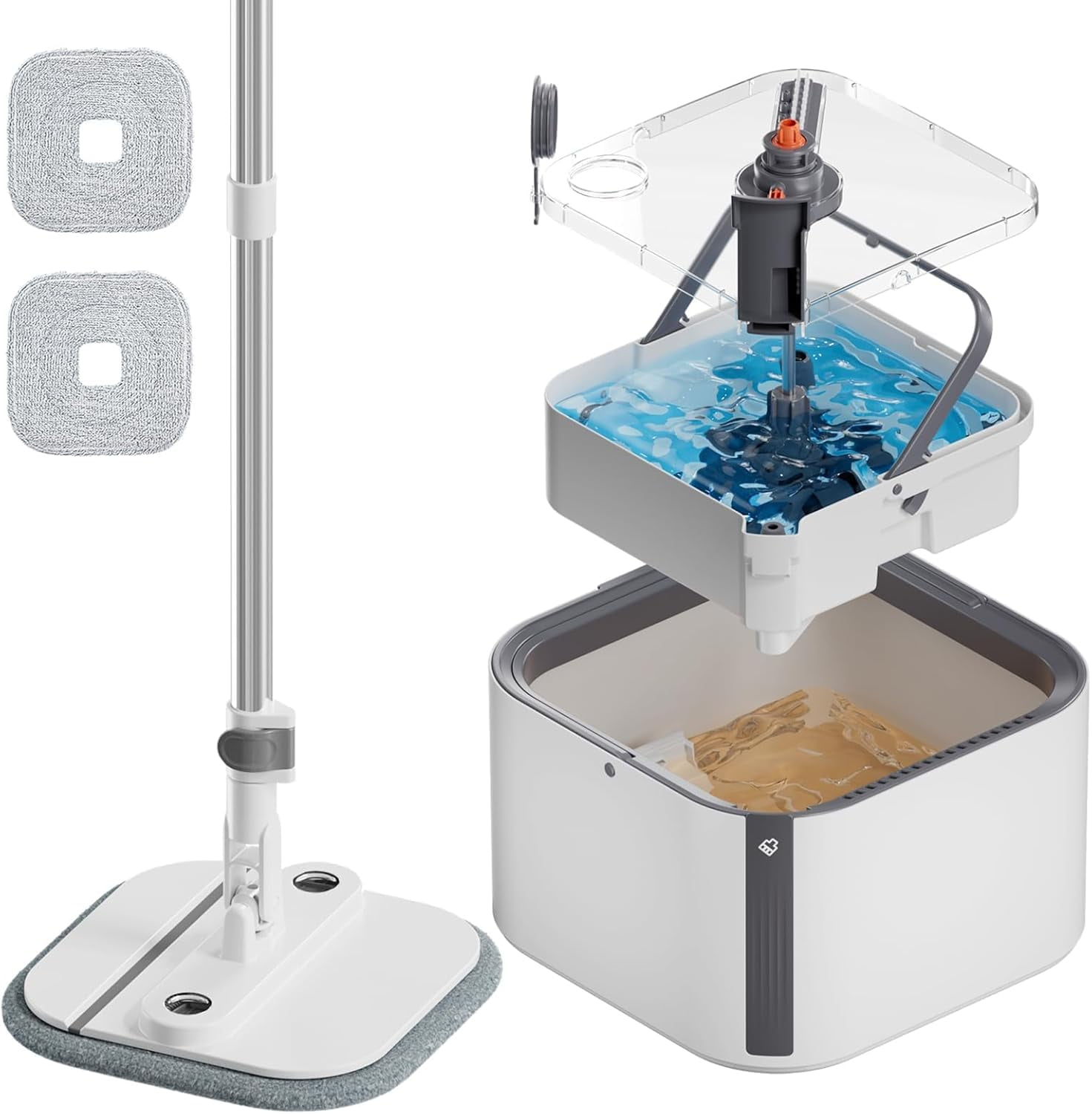 Upgraded Spin Mop and Bucket System Set, Self Separate Clean and Dirty ...