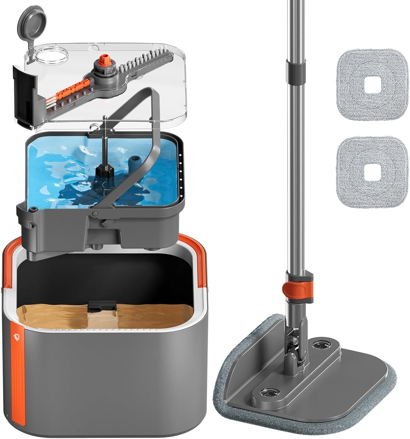Upgraded Spin Mop and Bucket System Set, Self Separate Clean and Dirty ...