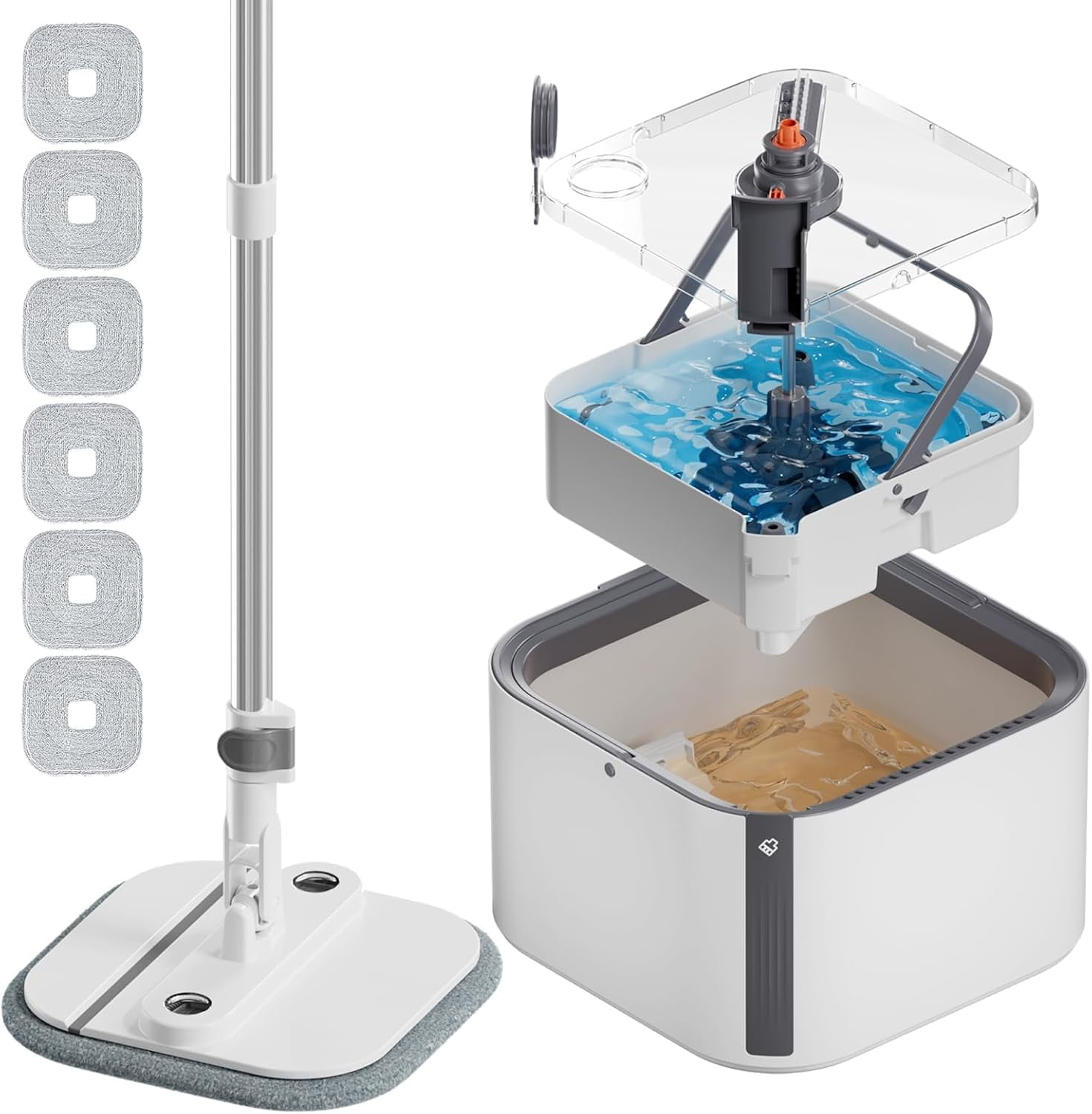 Upgraded Spin Mop and Bucket System Set, Self Separate Clean and Dirty ...