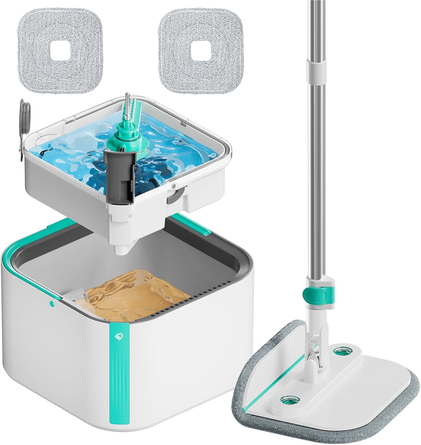 Upgraded Spin Mop and Bucket System Set, Self Separate Clean and Dirty ...