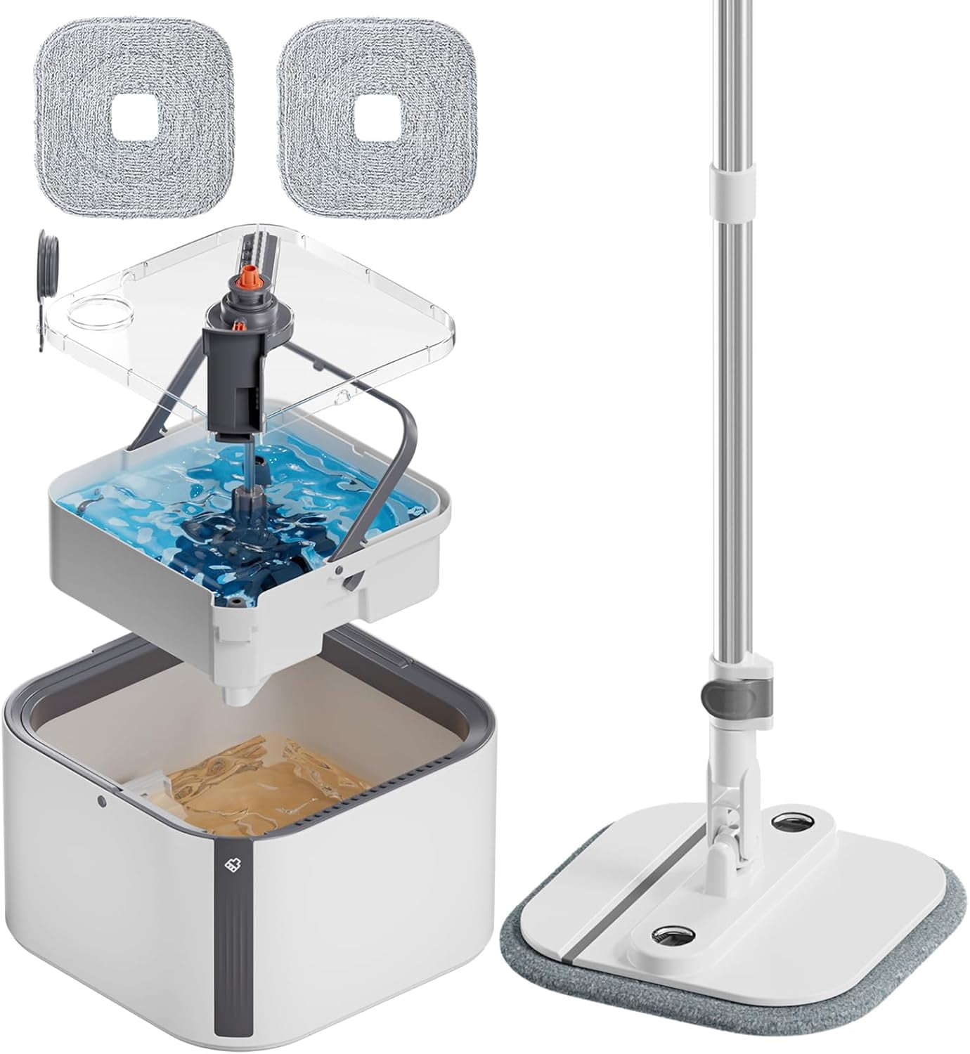 Upgraded Spin Mop and Bucket with Self-Standing Mop Bucket, Separate ...