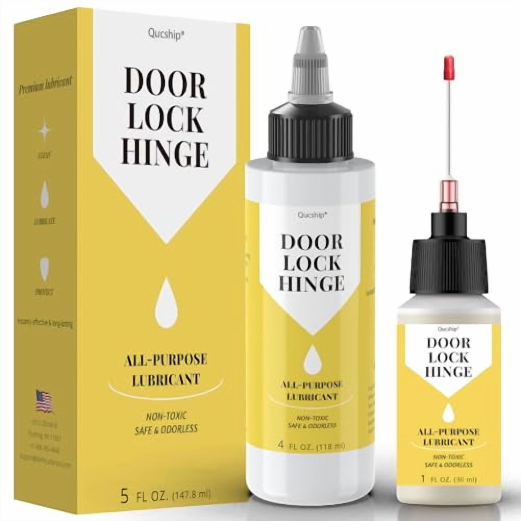 Upgraded Squeaky Hinge & Lock Lubricant Kit - 4 oz + 1 oz Needle Combo ...