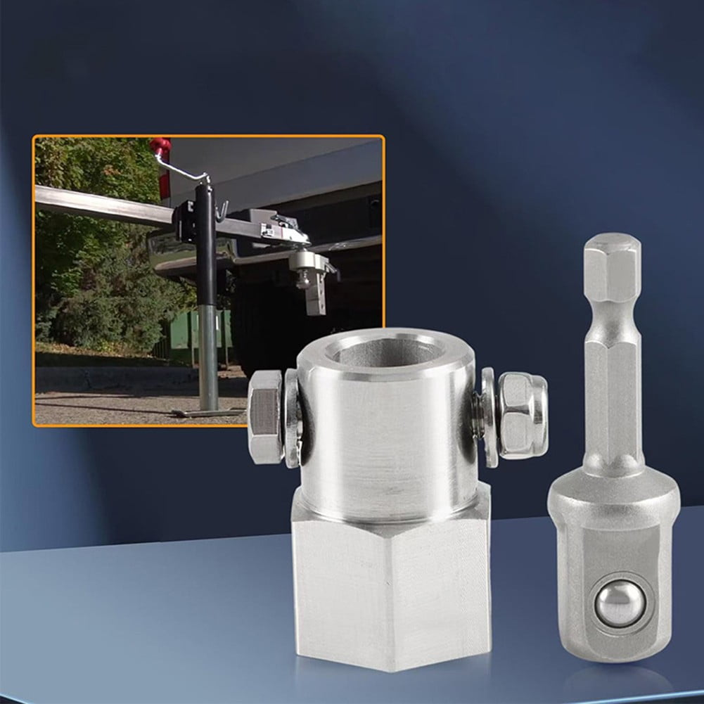 Upgraded Stainless Steel Trailer Crank Handle Cordless Drill Adapter ...