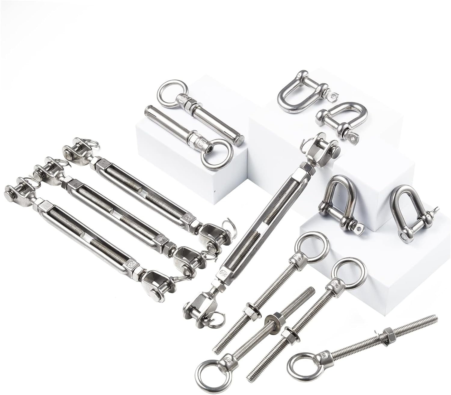 Upgraded Sun Shade Sail Hardware Kit with M8 Adjustable Turnbuckle ...