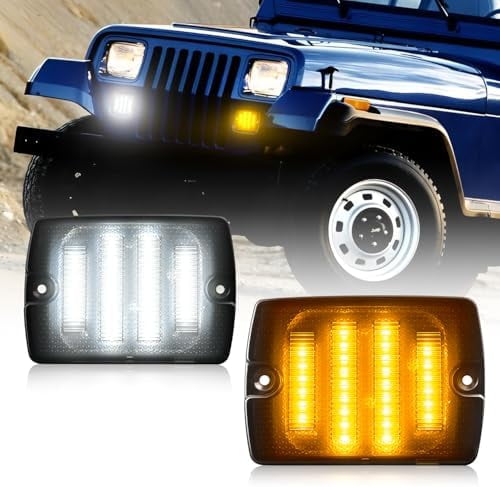 Upgraded Switchback LED Lights Lamps Assembly Compatible with Jeep ...