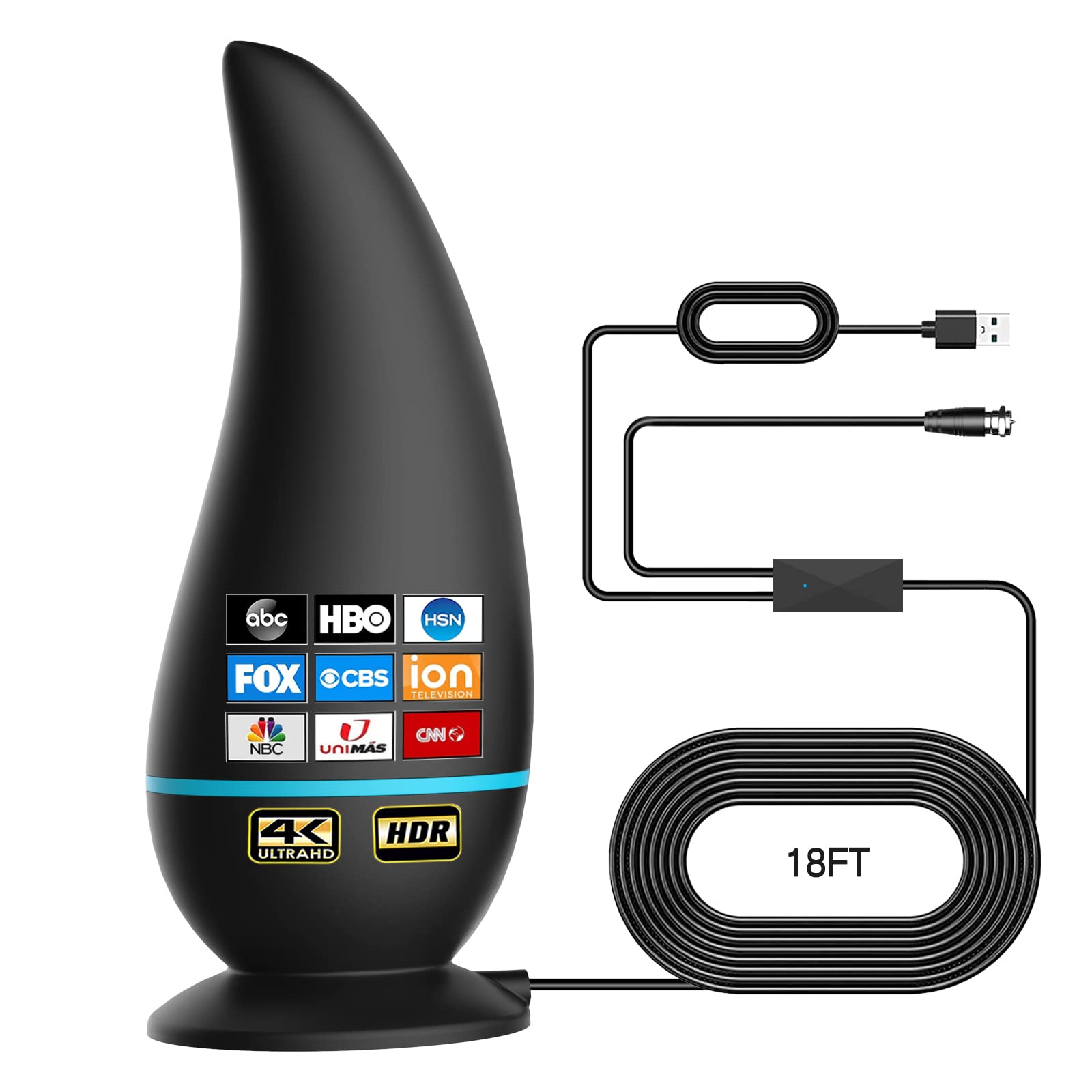 Upgraded TV Antenna Indoor, 880+ Miles Range 360Â° Reception Amplified ...