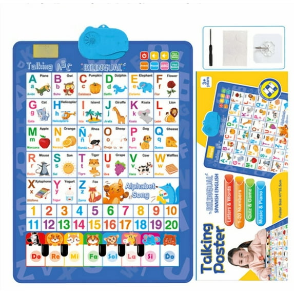 Upgraded Talking Poster 2025 Talking Wall Chart For Kids English ...