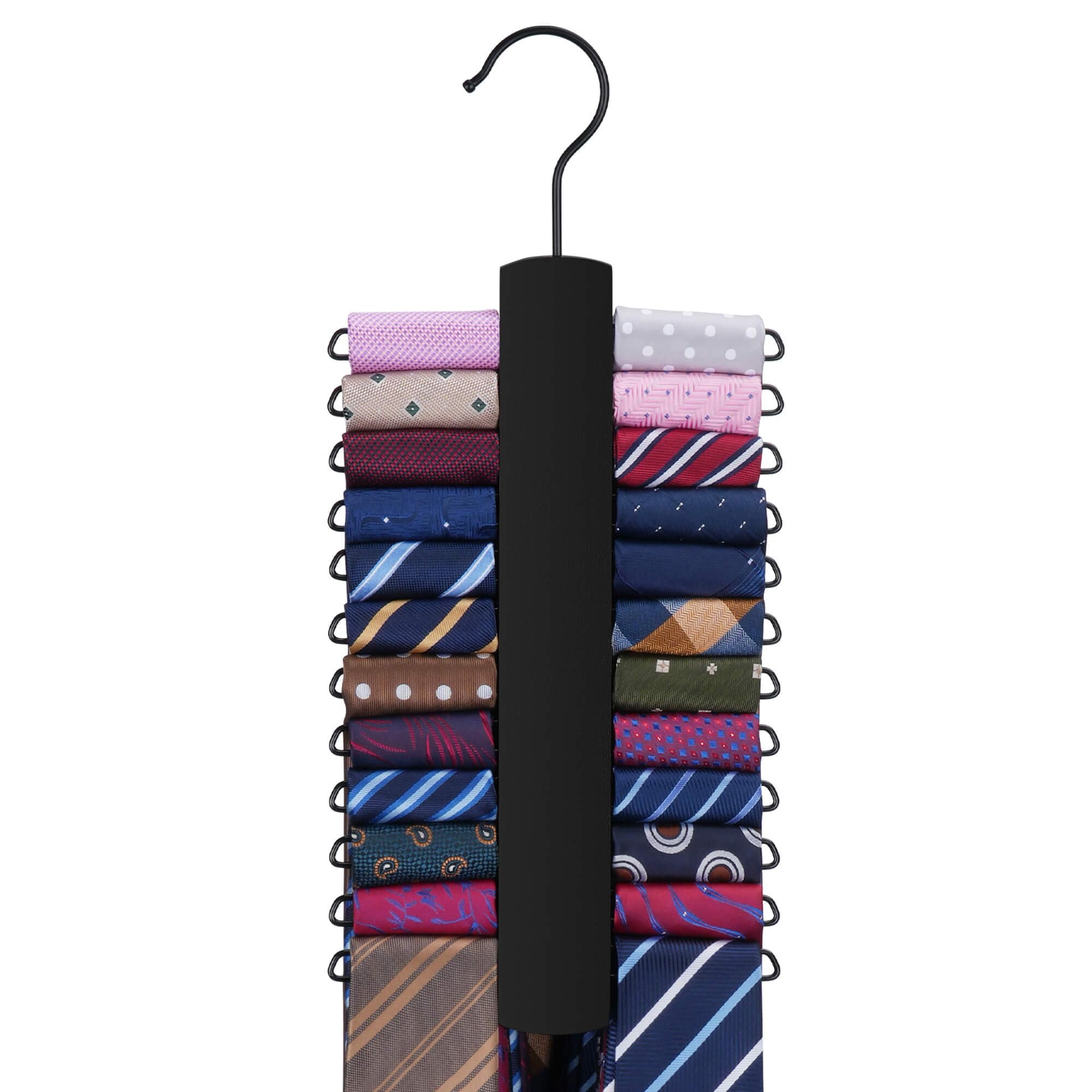 Upgraded Tie Rack Hanger for Closet with 24 Metal Hooks, Space Saving ...