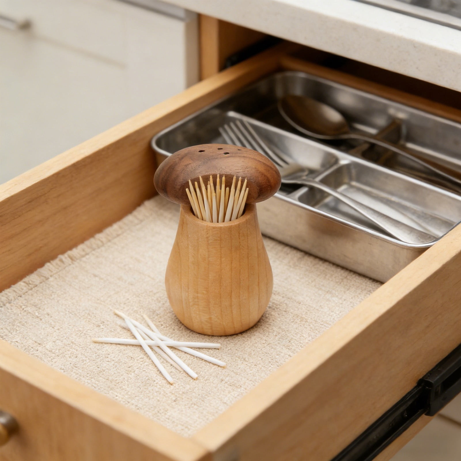 Upgraded Toothpick Hol Der Cute M Ushroom Toothpick Dispenser Wooden ...