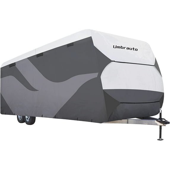 Upgraded Travel Trailer RV Cover Dupont Tyvek Top with 4 Layers Deluxe ...
